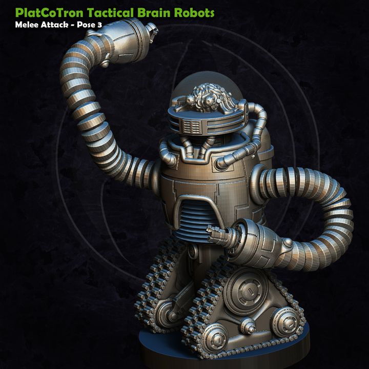 3D Printable PlatCoTron Tactical Brain Robots – Melee Attack Pose by ...