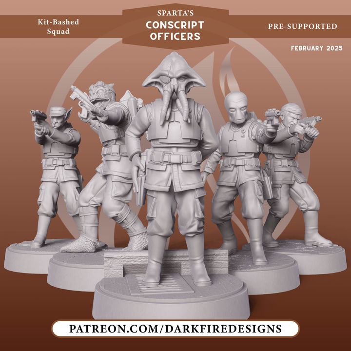 3D Printable Confederate Conscript Officers - Kitbash by Dark Fire Designs