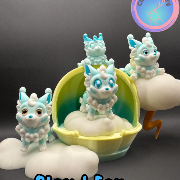 3D Printable Cloud Fox Flexi by ChibiBestiary