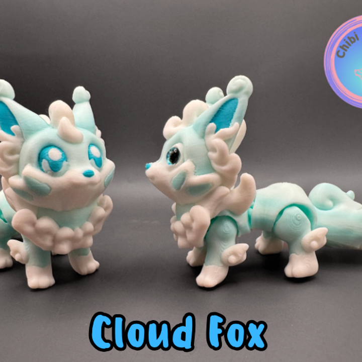 3D Printable Cloud Fox Flexi by ChibiBestiary