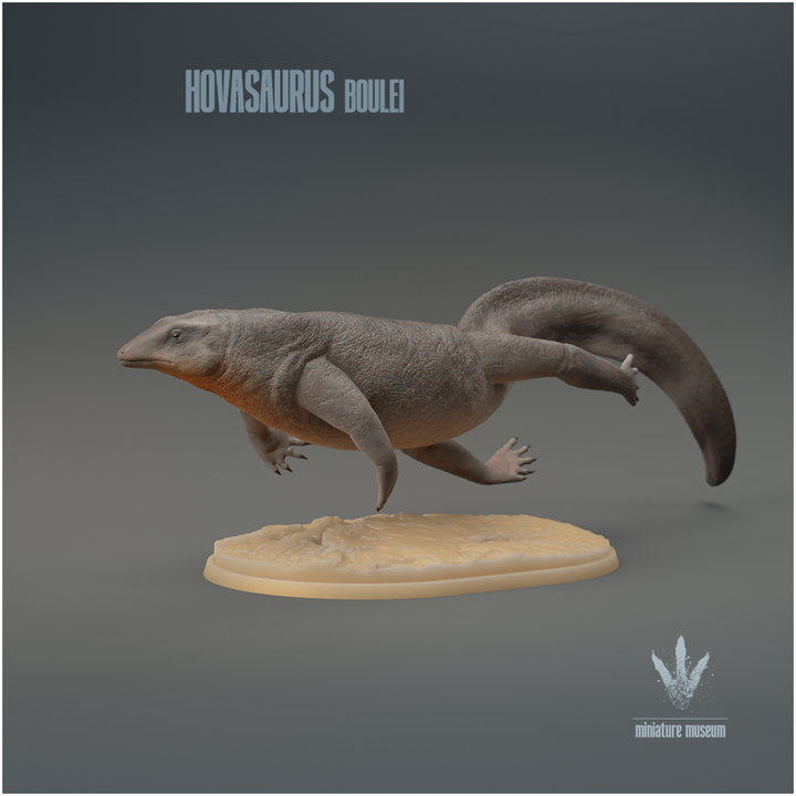 3D Printable Hovasaurus boulei : Swimming by Miniature Museum