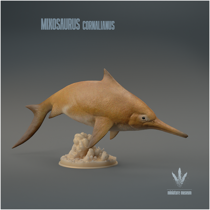 3D Printable Mixosaurus cornalianus : The Mixed Lizard by Miniature Museum