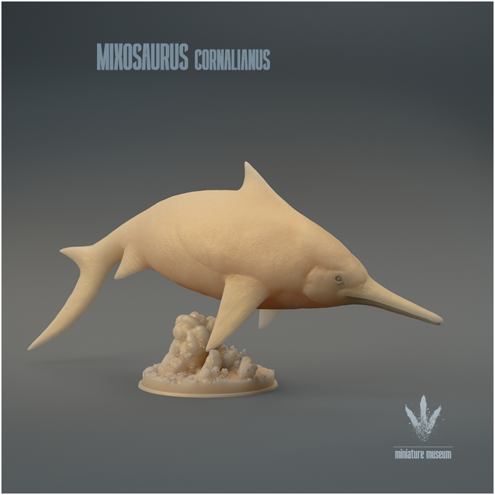 3D Printable Mixosaurus cornalianus : The Mixed Lizard by Miniature Museum