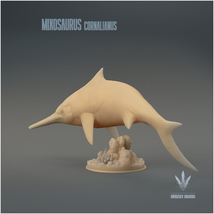 3D Printable Mixosaurus cornalianus : The Mixed Lizard by Miniature Museum
