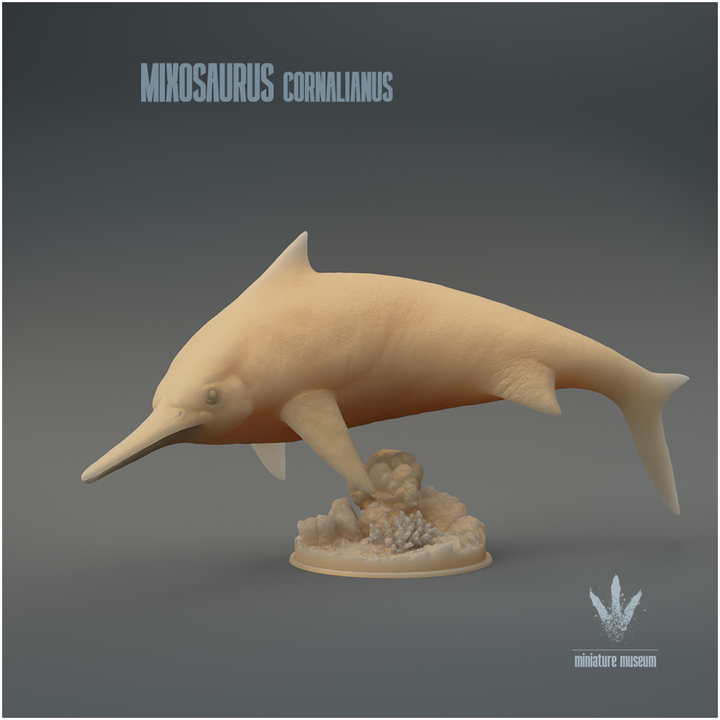 3D Printable Mixosaurus cornalianus : The Mixed Lizard by Miniature Museum