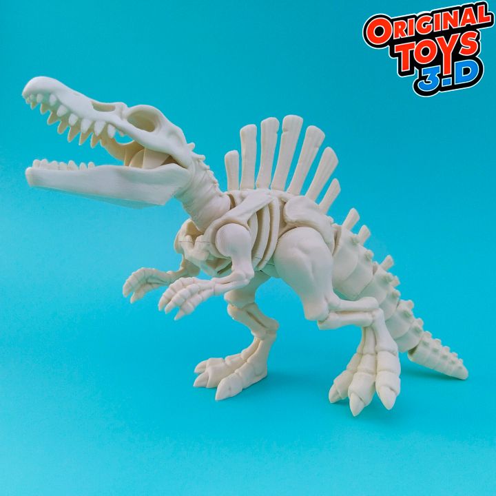 3D Printable Articulated Spinosaurus Skeleton by originaltoys3d