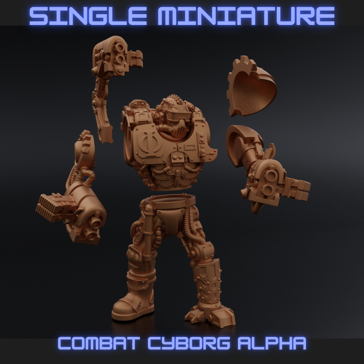 3D Printable Single miniature Combat Cyborg Alpha PRESUPPORTED by ...