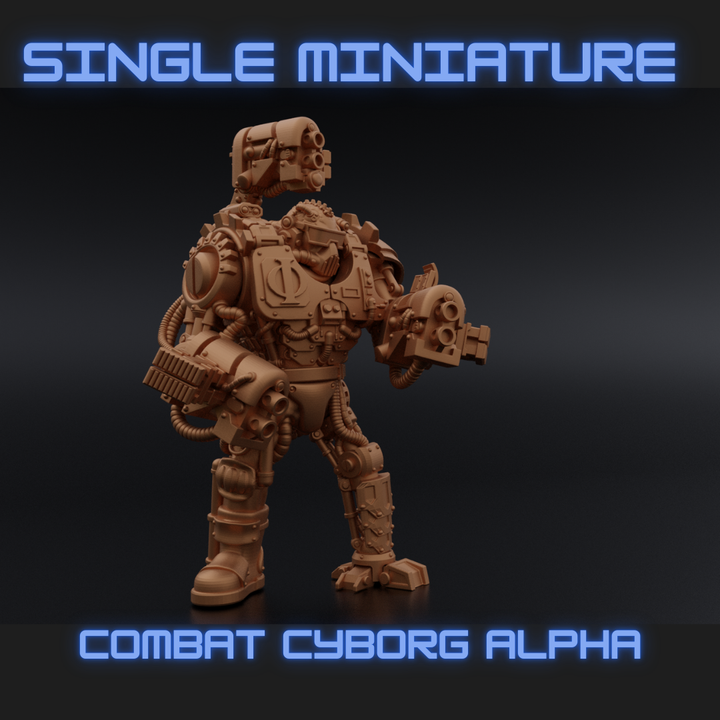 3D Printable Single miniature Combat Cyborg Alpha PRESUPPORTED by ...