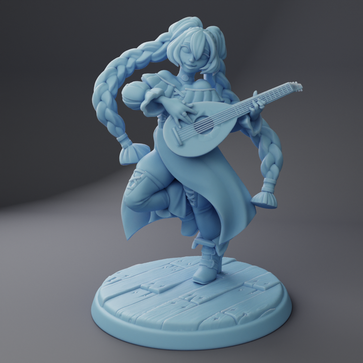3D Printable Mika the Human Bard by Twin Goddess Miniatures