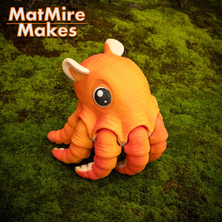 3D Printable Flapjack Octopus, Articulated fidget figure, Cute Sea ...