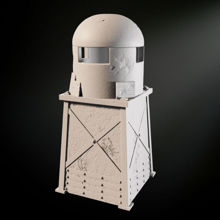 3D Printable Post-Apocalyptic Guard Tower by WargamesCo