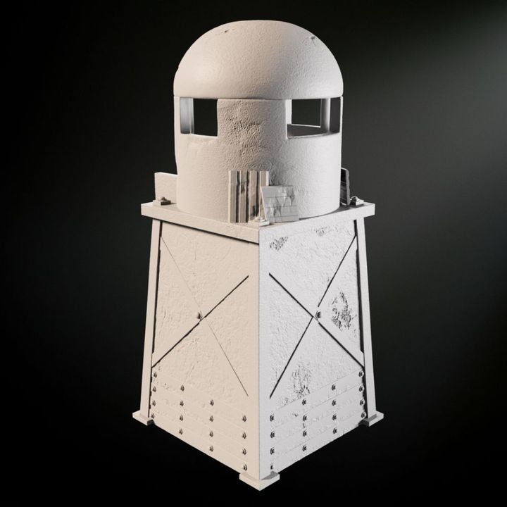 3D Printable Post-Apocalyptic Guard Tower by WargamesCo