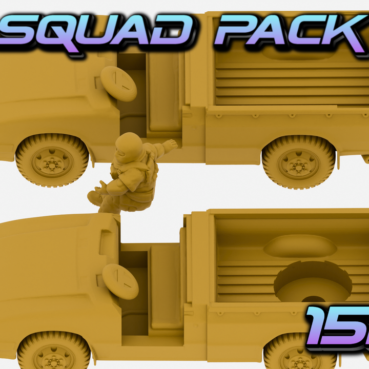 3D Printable Modern Insurgent Technicals by WarDaddy Studios