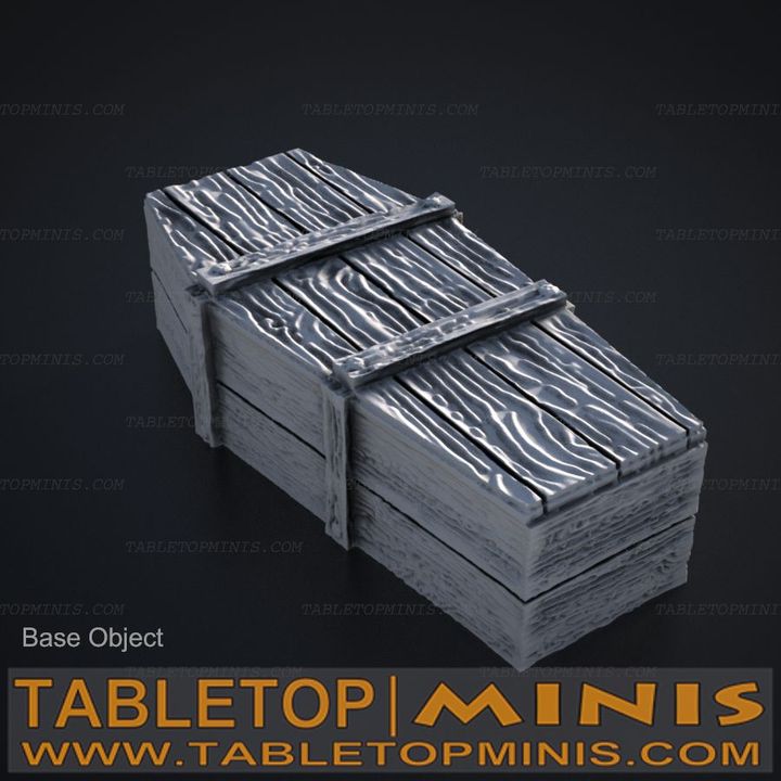 3D Printable Wooden Coffin by TableTopMinis