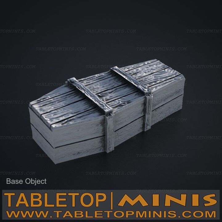 3D Printable Wooden Coffin by TableTopMinis