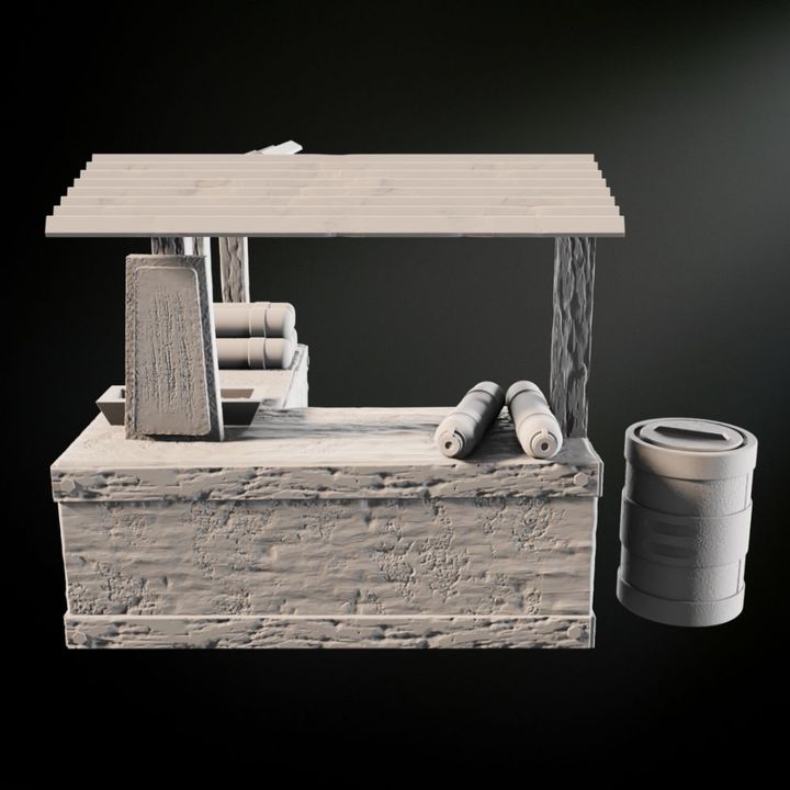 3D Printable Sci-Fi Market Tent I by WargamesCo