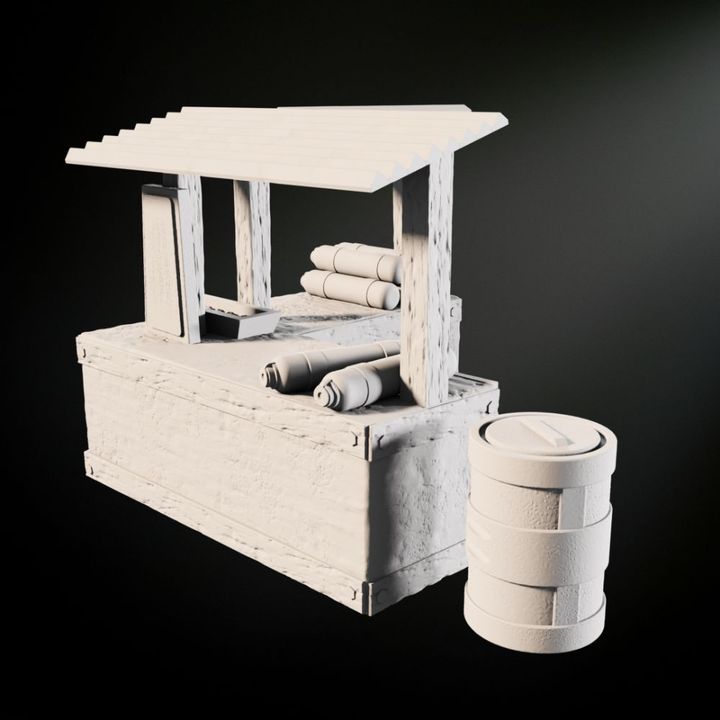 3D Printable Sci-Fi Market Tent I by WargamesCo