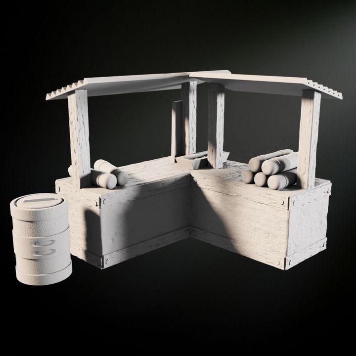 3D Printable Sci-Fi Market Tent I by WargamesCo