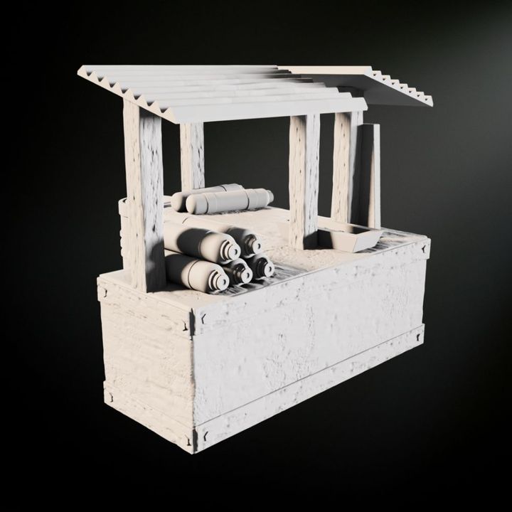 3D Printable Sci-Fi Market Tent I by WargamesCo