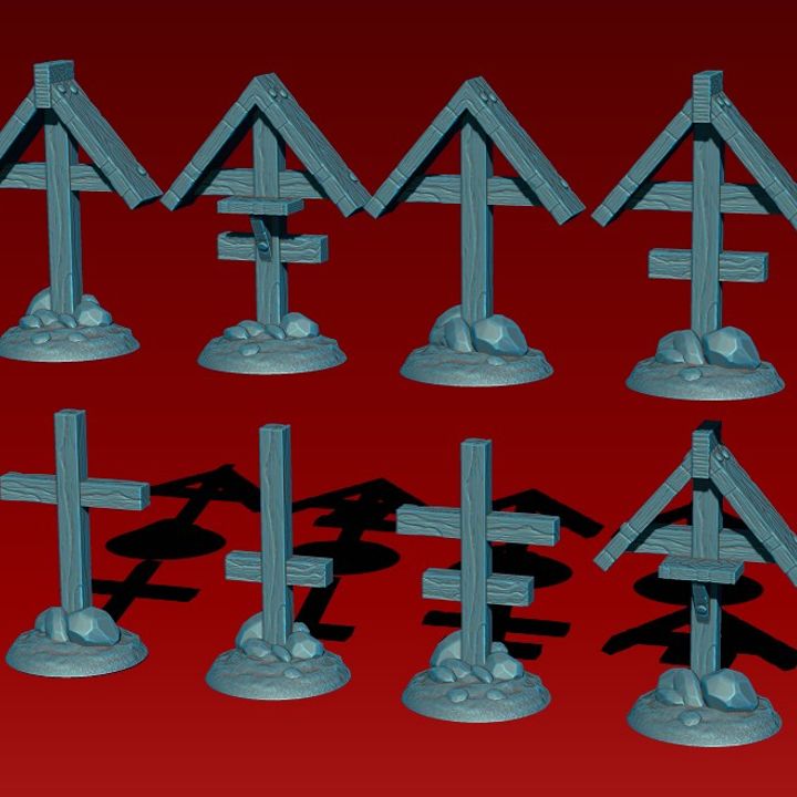 3D Printable Cross Grave Markers by Mr. Bugg