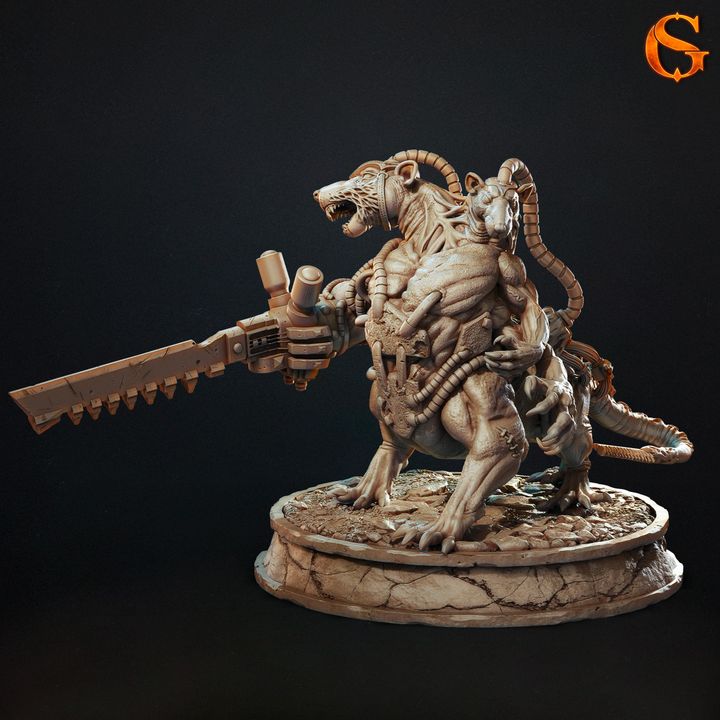 3D Printable Ratsar, Ettin Wererat Monster by SolGood Creations
