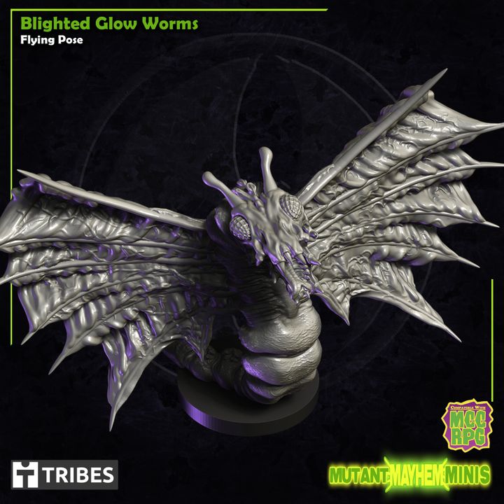 3D Printable BLIGHTED GLOWWORM Flying: RPG Post-apocalypse Worm Monster ...