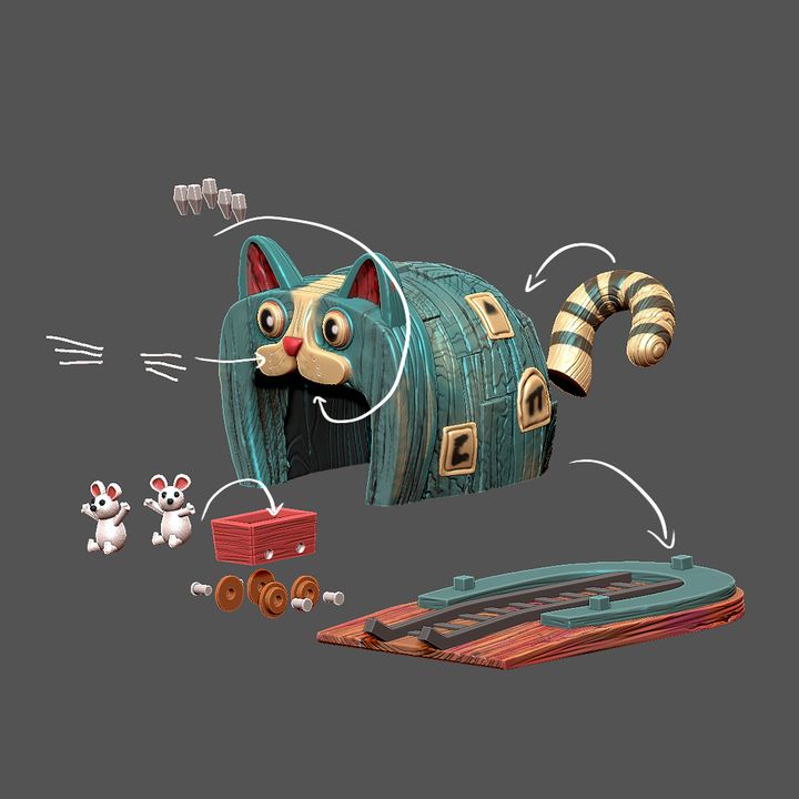 3D Printable Cat Coaster by Creasi Workshop