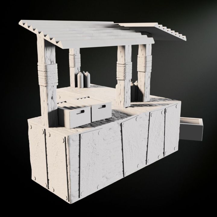 3D Printable Sci-Fi Market Tent II by WargamesCo