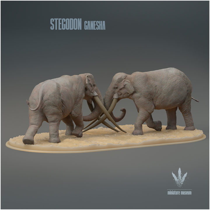 3D Printable Stegodon ganesha : Fight by Miniature Museum