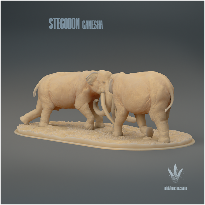 3D Printable Stegodon ganesha : Fight by Miniature Museum