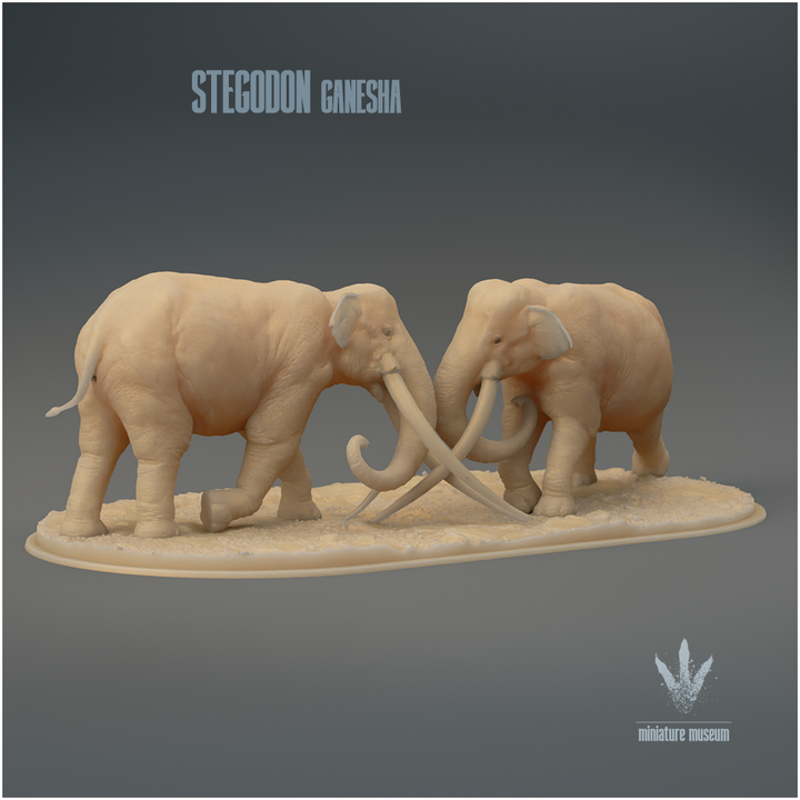 3D Printable Stegodon ganesha : Fight by Miniature Museum