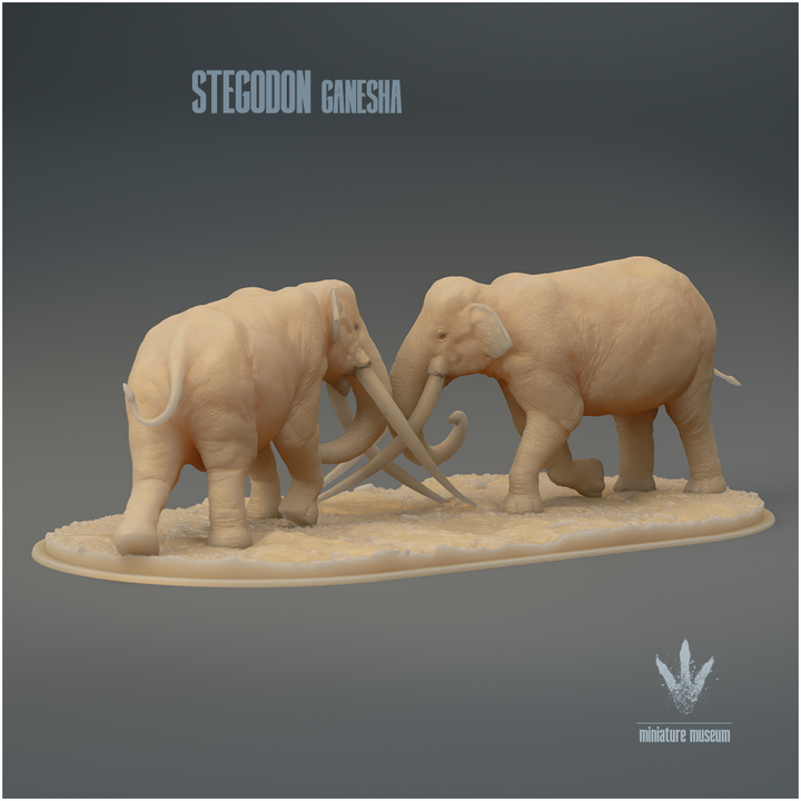 3D Printable Stegodon ganesha : Fight by Miniature Museum
