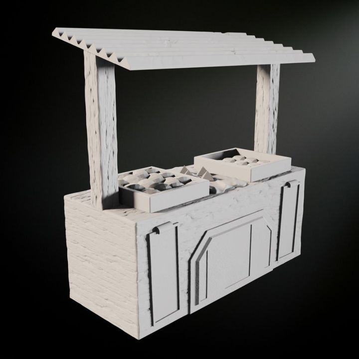 3D Printable Sci-Fi Market Tent III by WargamesCo