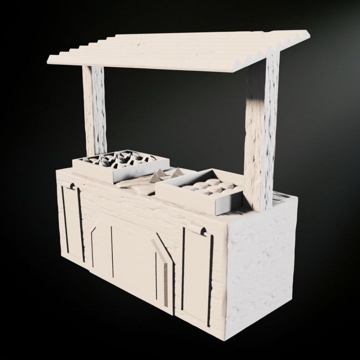3D Printable Sci-Fi Market Tent III by WargamesCo