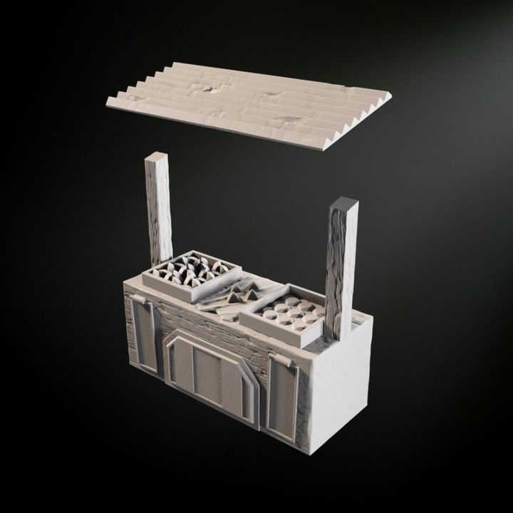 3D Printable Sci-Fi Market Tent III by WargamesCo