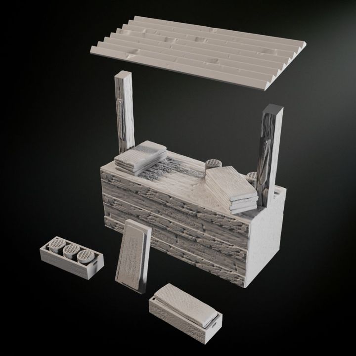 3D Printable Sci-Fi Market Tent IV by WargamesCo