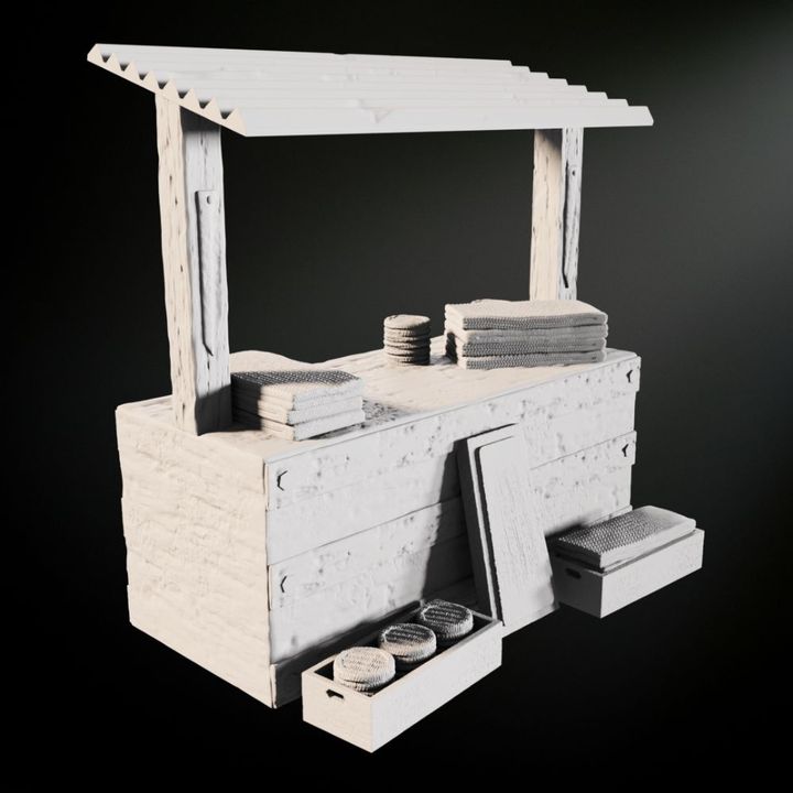 3D Printable Sci-Fi Market Tent IV by WargamesCo