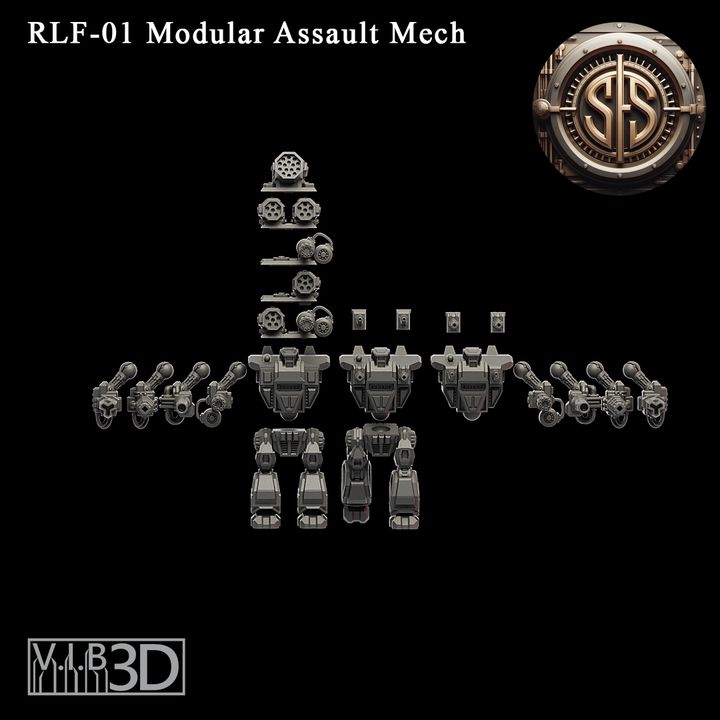 3D Printable RLF-01 Assault Mech by Soul Forge Studio