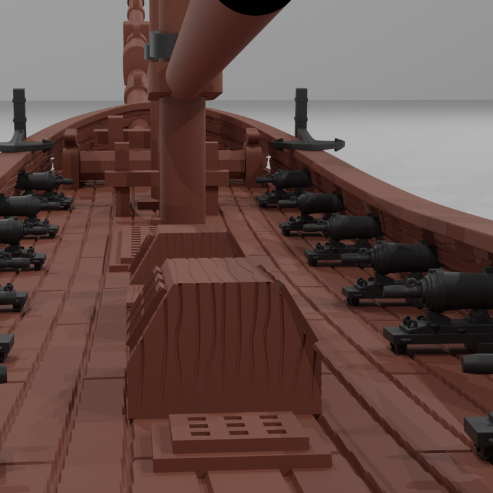 3D Printable Napoleonic Topsail Schooner- 28mm Ship Model STL by Eddie ...