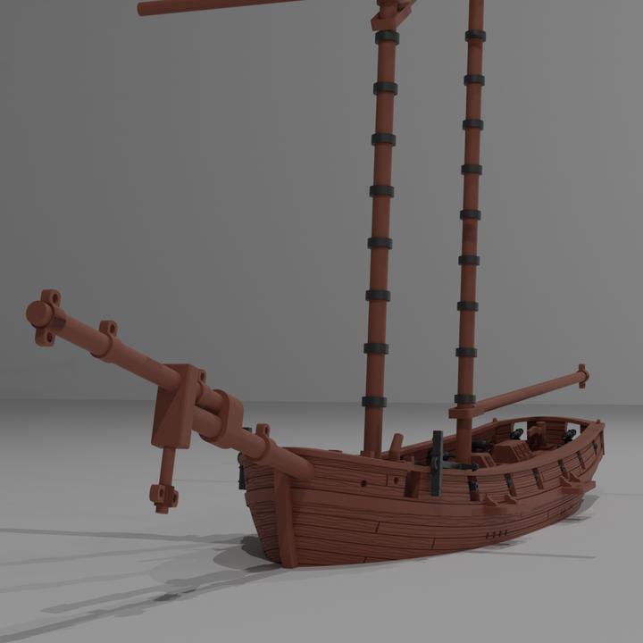 3D Printable Napoleonic Topsail Schooner- 28mm Ship Model STL by Eddie ...