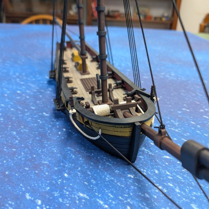 3D Printable Napoleonic Topsail Schooner- 28mm Ship Model STL by Eddie ...
