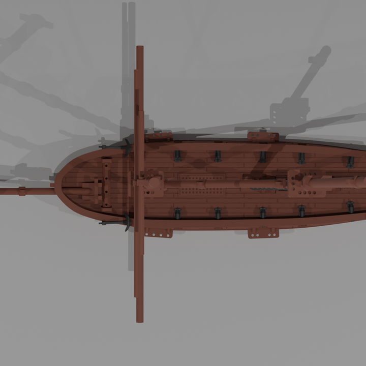 3D Printable Napoleonic Topsail Schooner- 28mm Ship Model STL by Eddie ...