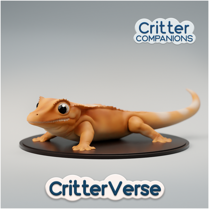 3D Printable Sunny the Crested Gecko by CritterVerse