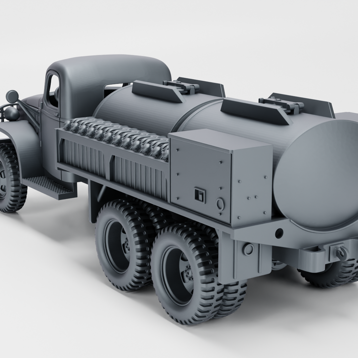 3D Printable GMC CCKW 353D fuel truck (US, WW2) by Wargame3d