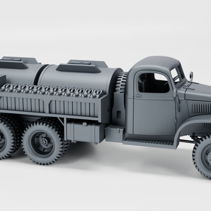 3D Printable GMC CCKW 353D fuel truck (US, WW2) by Wargame3d