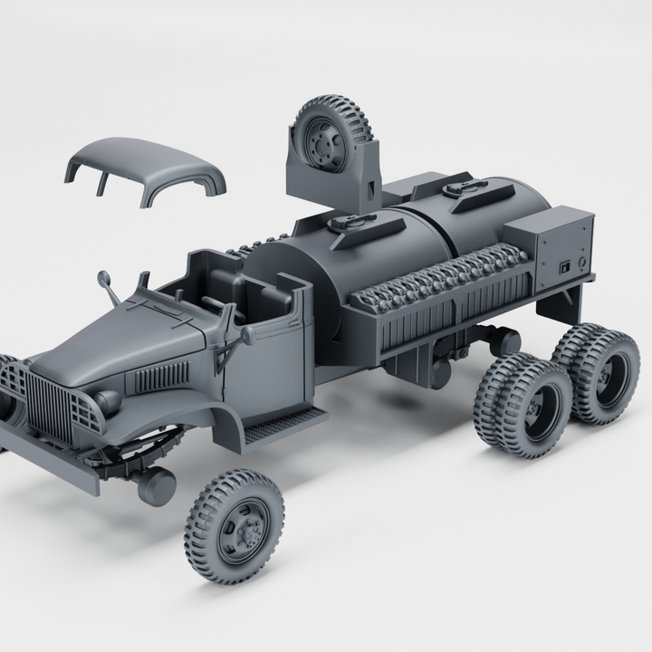3D Printable GMC CCKW 353D fuel truck (US, WW2) by Wargame3d