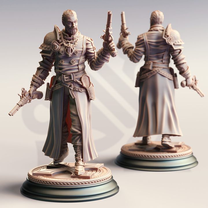 3D Printable Righteous Priest Gunslinger - Father McKinley by DM Stash