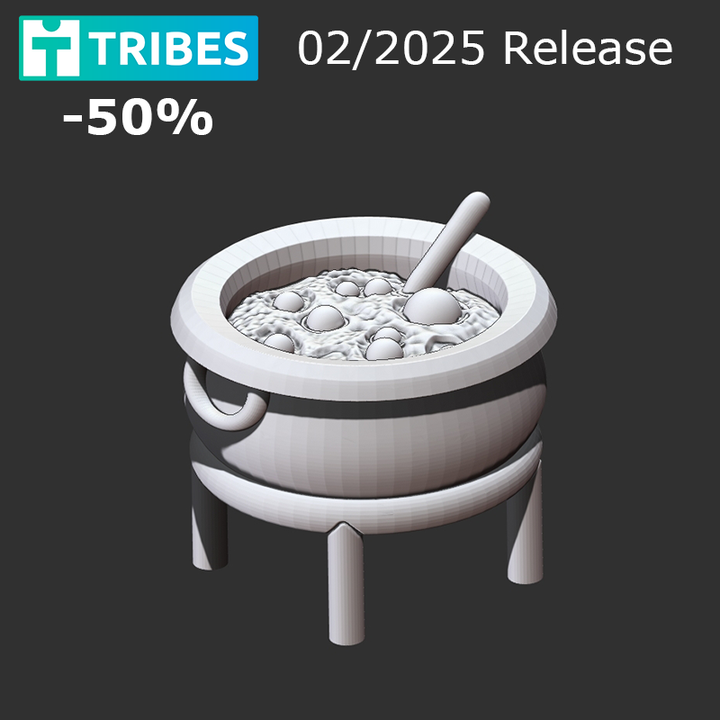 3D Printable Bubbling Cauldron by Sculpting George