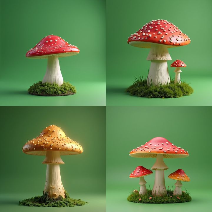3D Printable Mushroom STL File Pack – 4 Unique 3D Printable Designs for ...