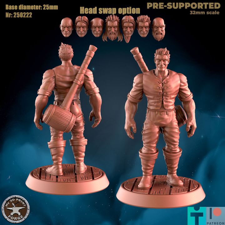 3D Printable Paladin Human Two Models by My3DPrintForge